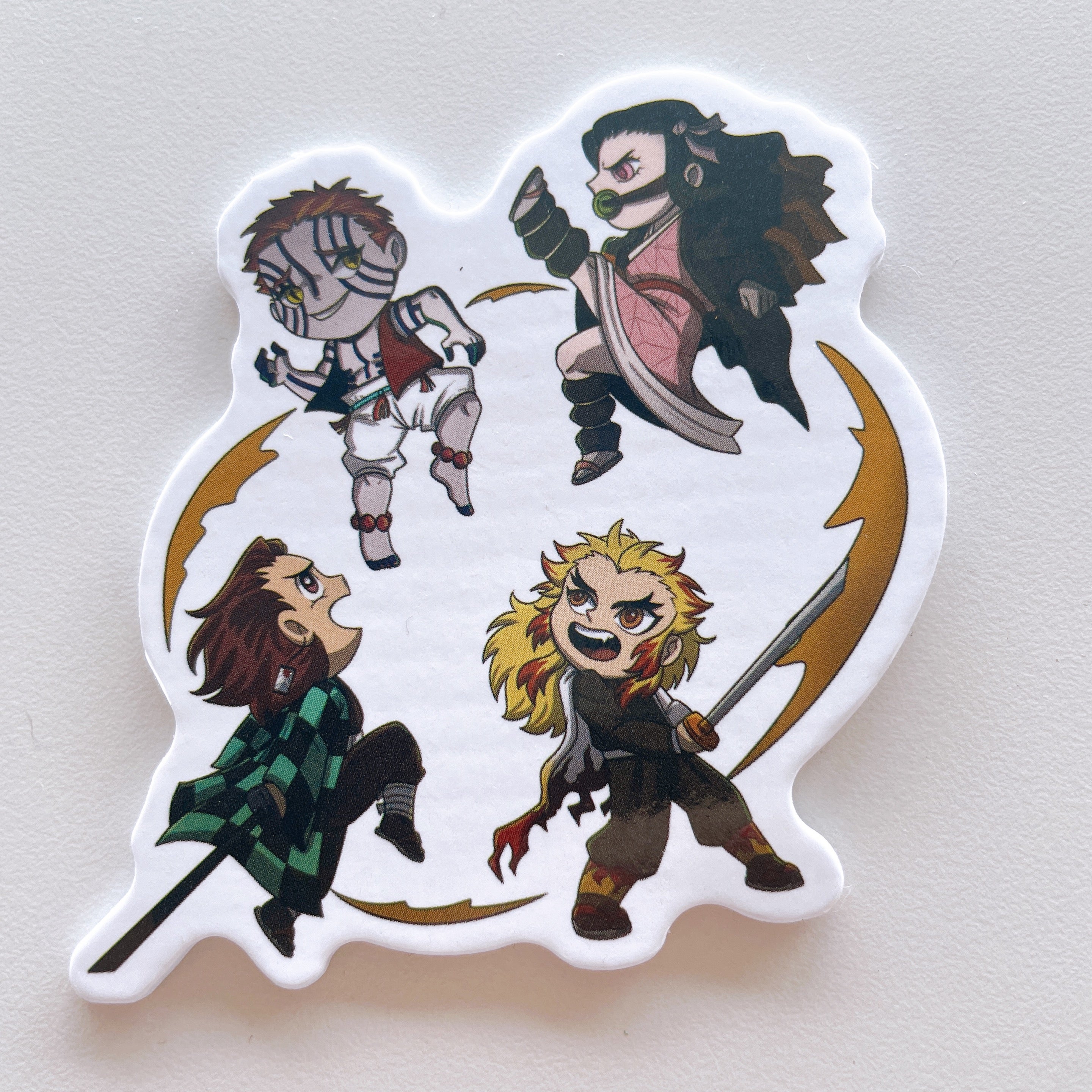 Renkoku & tanjiro & nezuko vs akaza Sticker | BOBA PUP