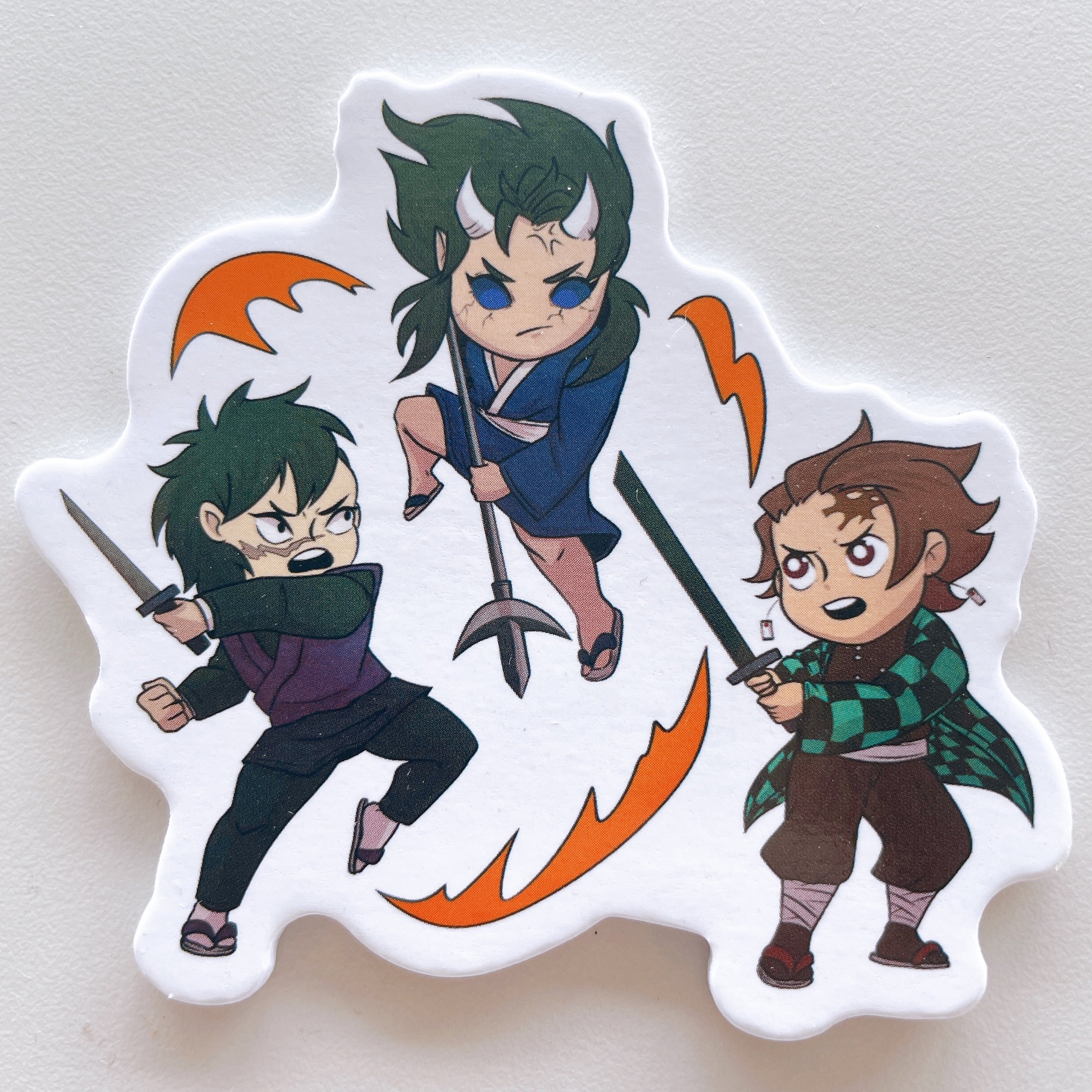 Genya, Tanjiro and Hantengu Sticker | BOBA PUP
